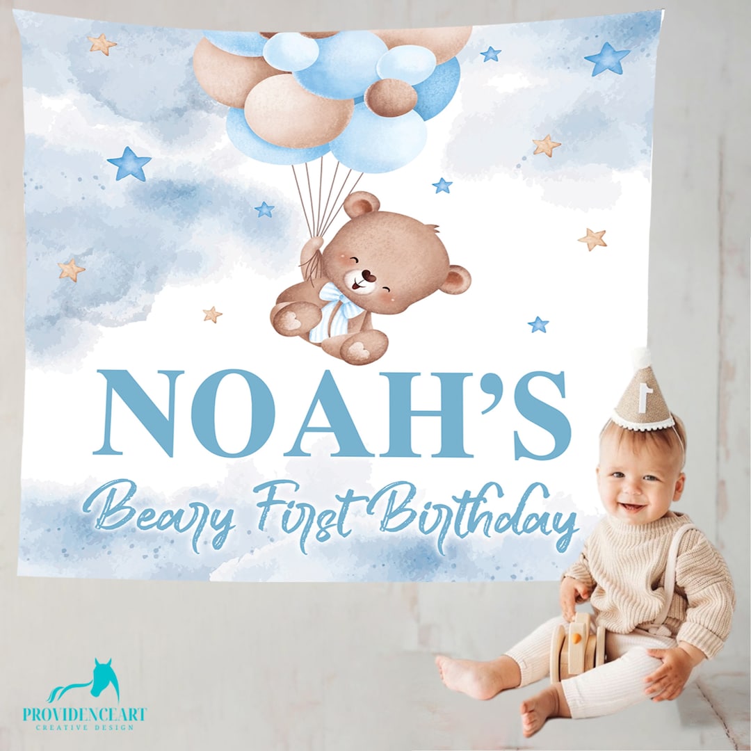Custom Beary First Birthday Party Baby Shower Backdrop, We Can Bearly ...