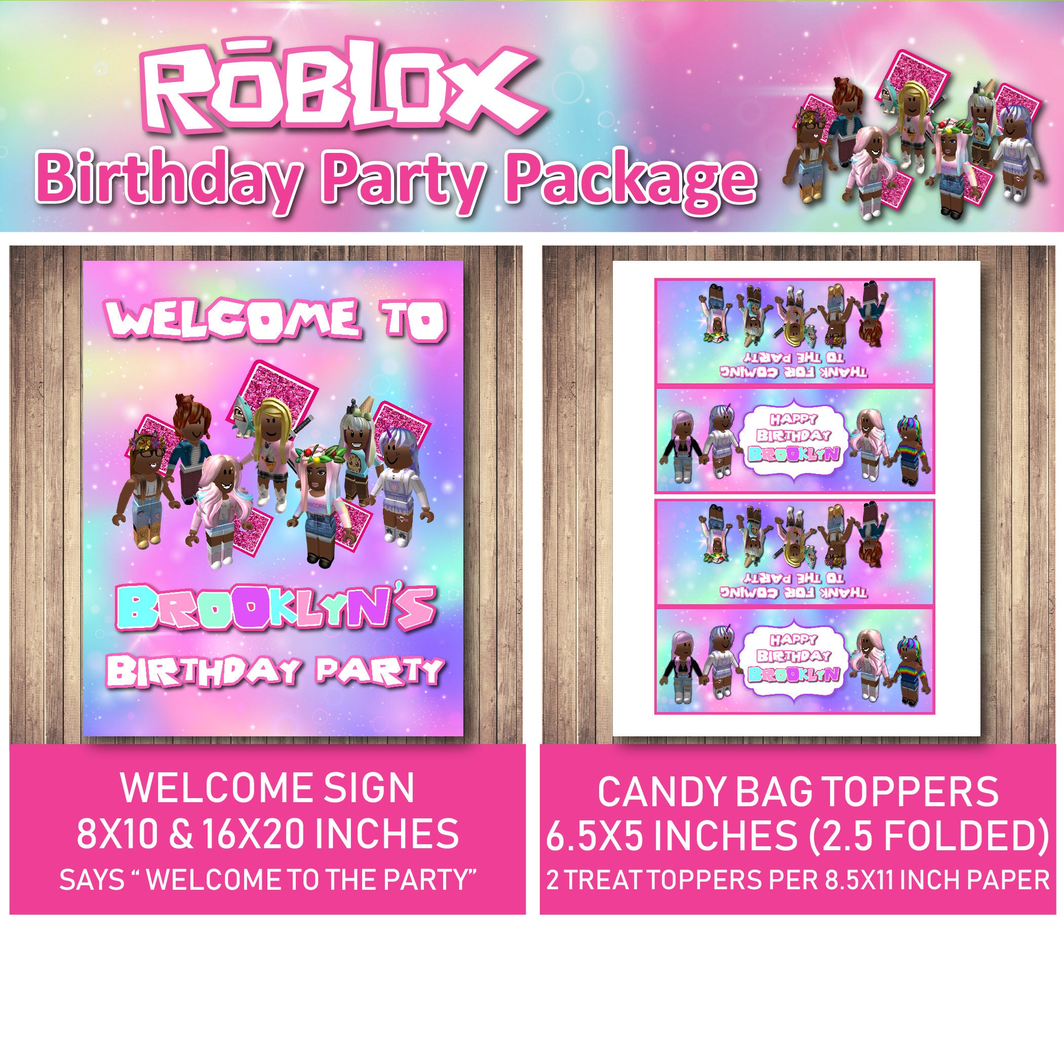 African Roblox Girl Birthday Party Package Roblox Girl | Etsy