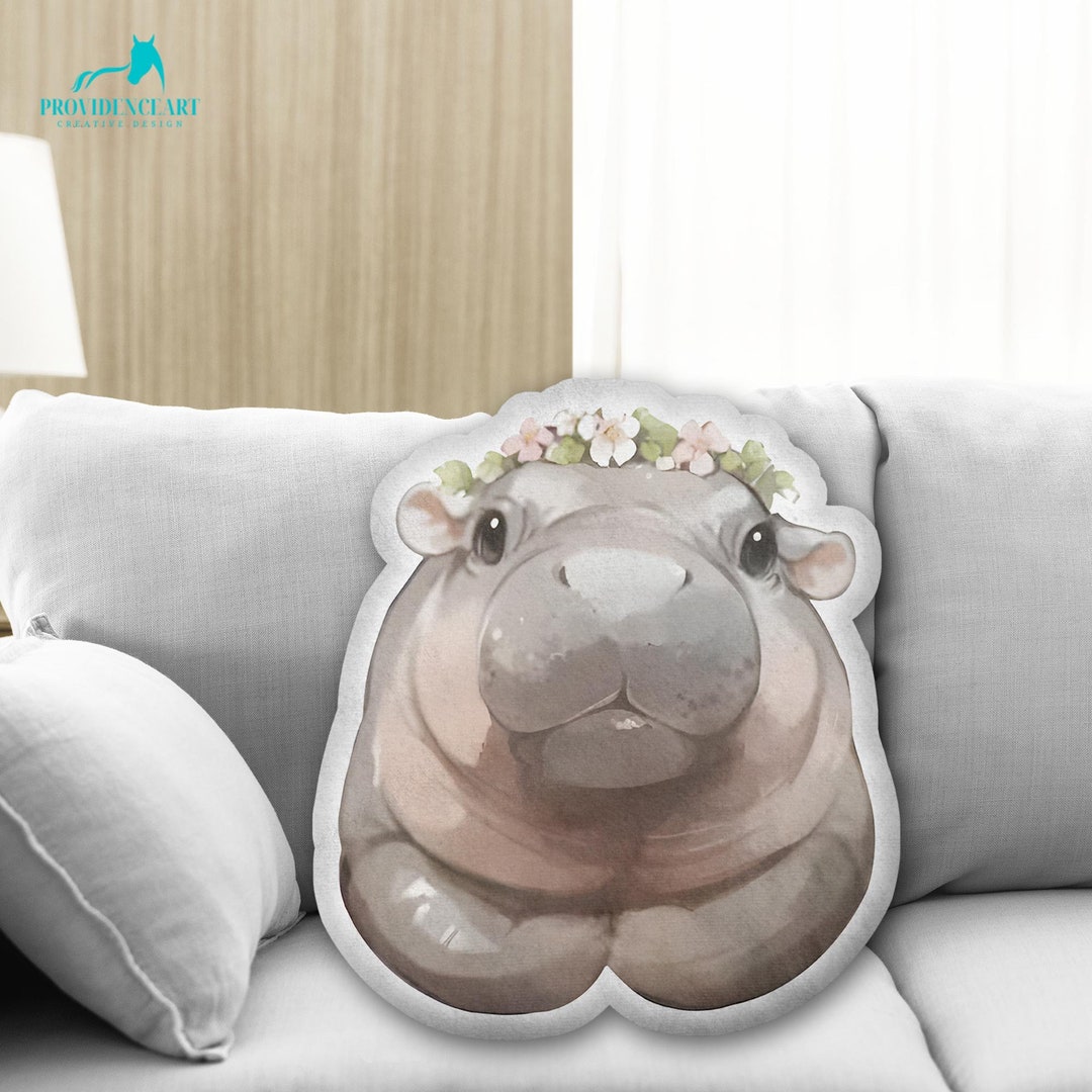 Moo Deng the Cute Baby Hippo Pillows, Custom Shape Moo Deng Pillows ...