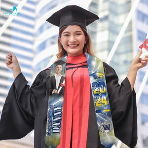 Retro Graduation Stole Class of 2024 Personalized Picture Gift Idea for ...