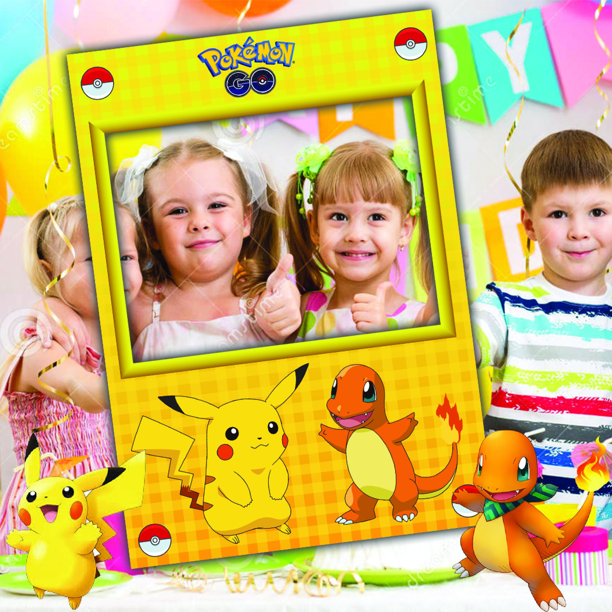 Pokemon Go Party Photo Booth Prop Frame Instant Digital | Etsy