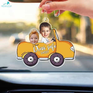Fathers Day Gifts for Dad Papa, Personalized Drive Safe Daddy Hanging ...