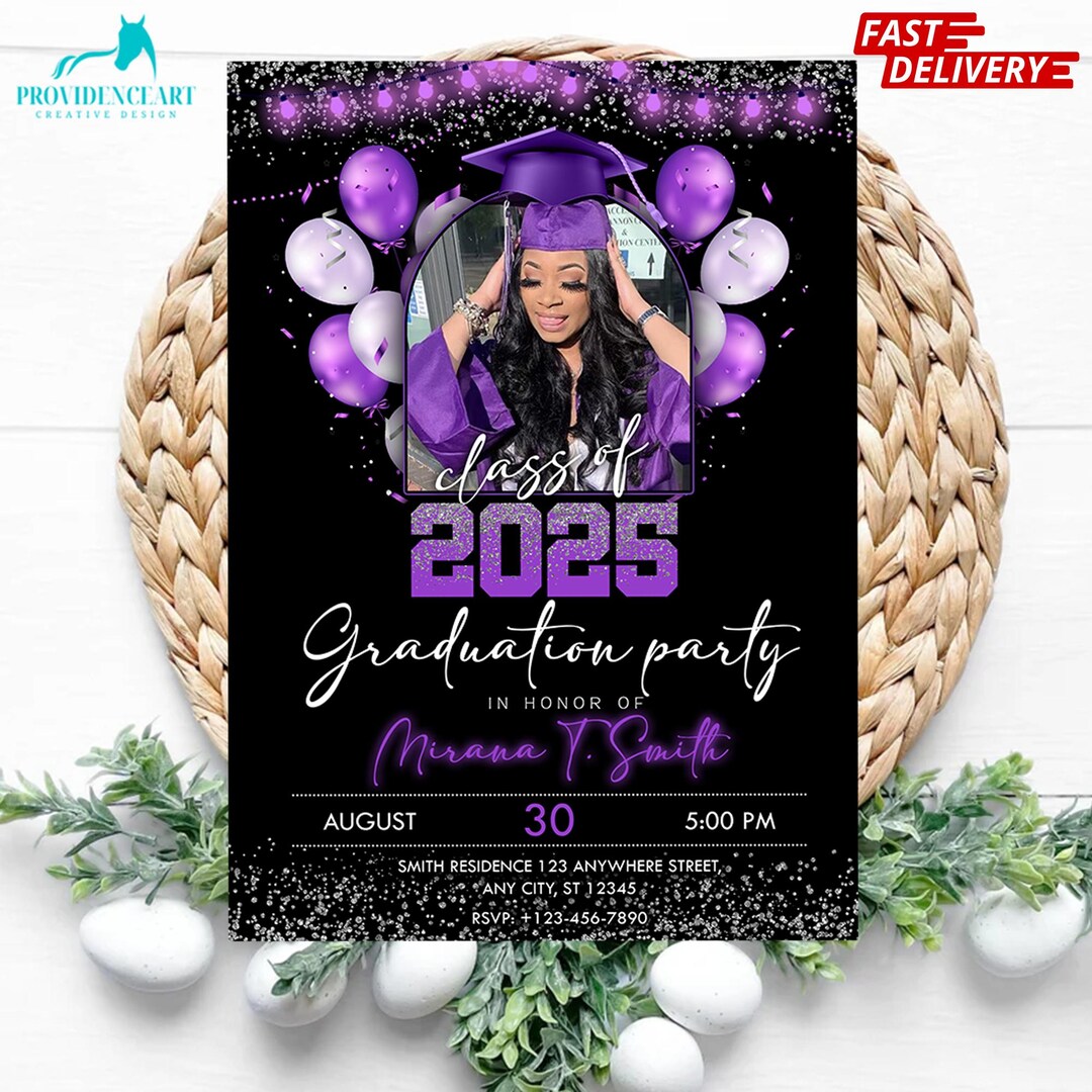 Graduation Party Invite With Picture, Graduation Party Invitation 2025 ...