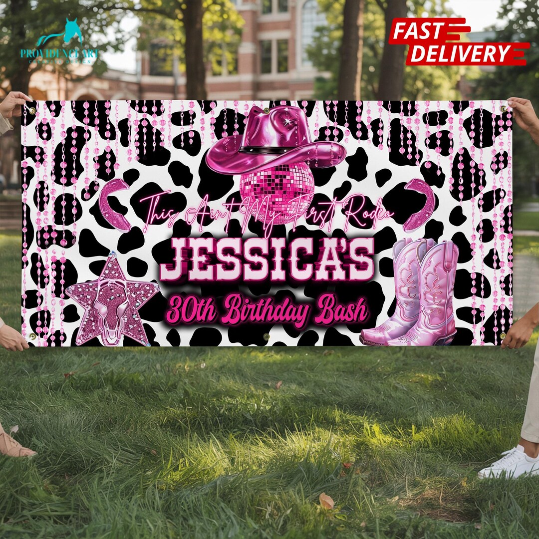 Country Western Banner Pink Cowgirl Birthday Party Decor Cowgirl ...