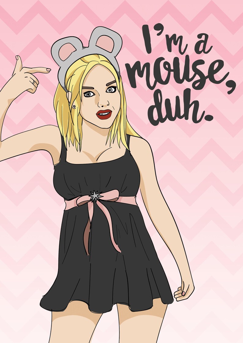 Im A Mouse Duh Karen Smith Mean Girls Quote Card Etsy