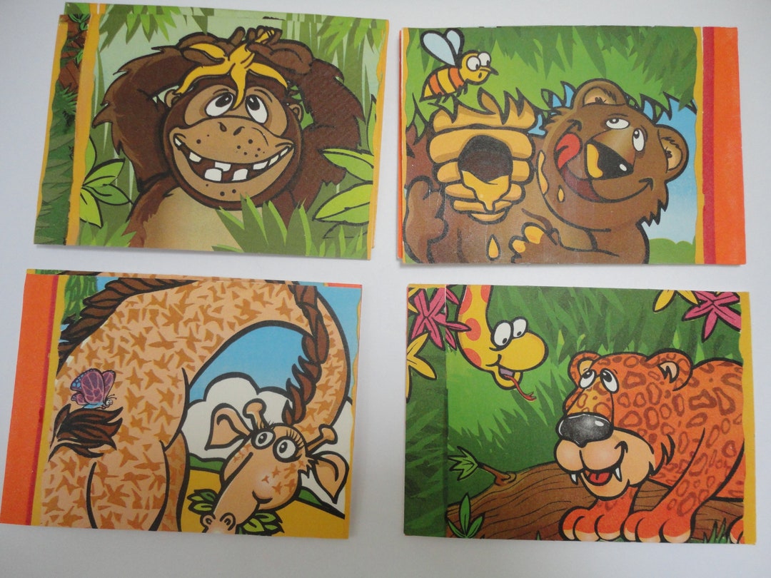 Blank Greeting Cards, Cream Color Card Stock, S/8, Decoupage, Zany Zoo ...
