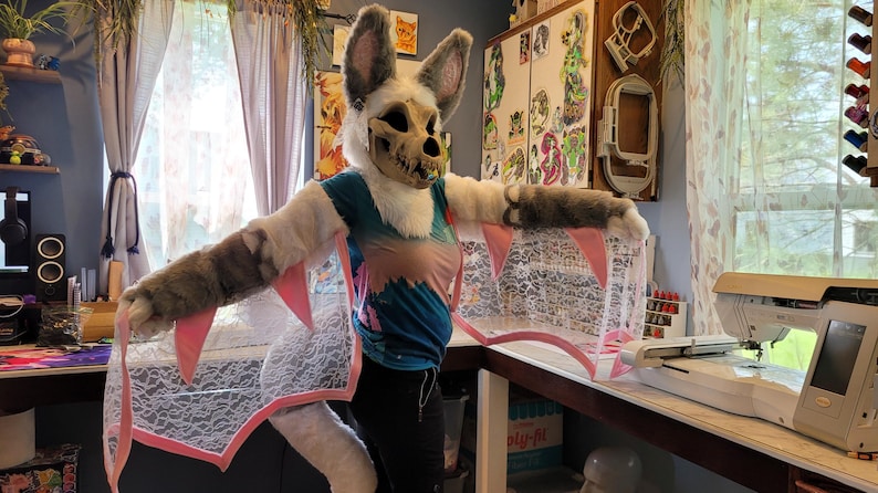 Lace-wing Skullie 'dawn' Furry Fursuit Partial Cosplay Costume - Etsy