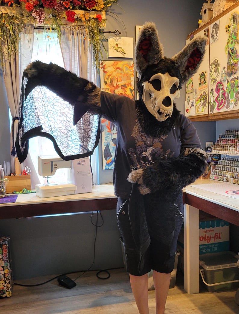 Lace-wing Skullie 'dusk' Furry Fursuit Partial Cosplay Costume - Etsy