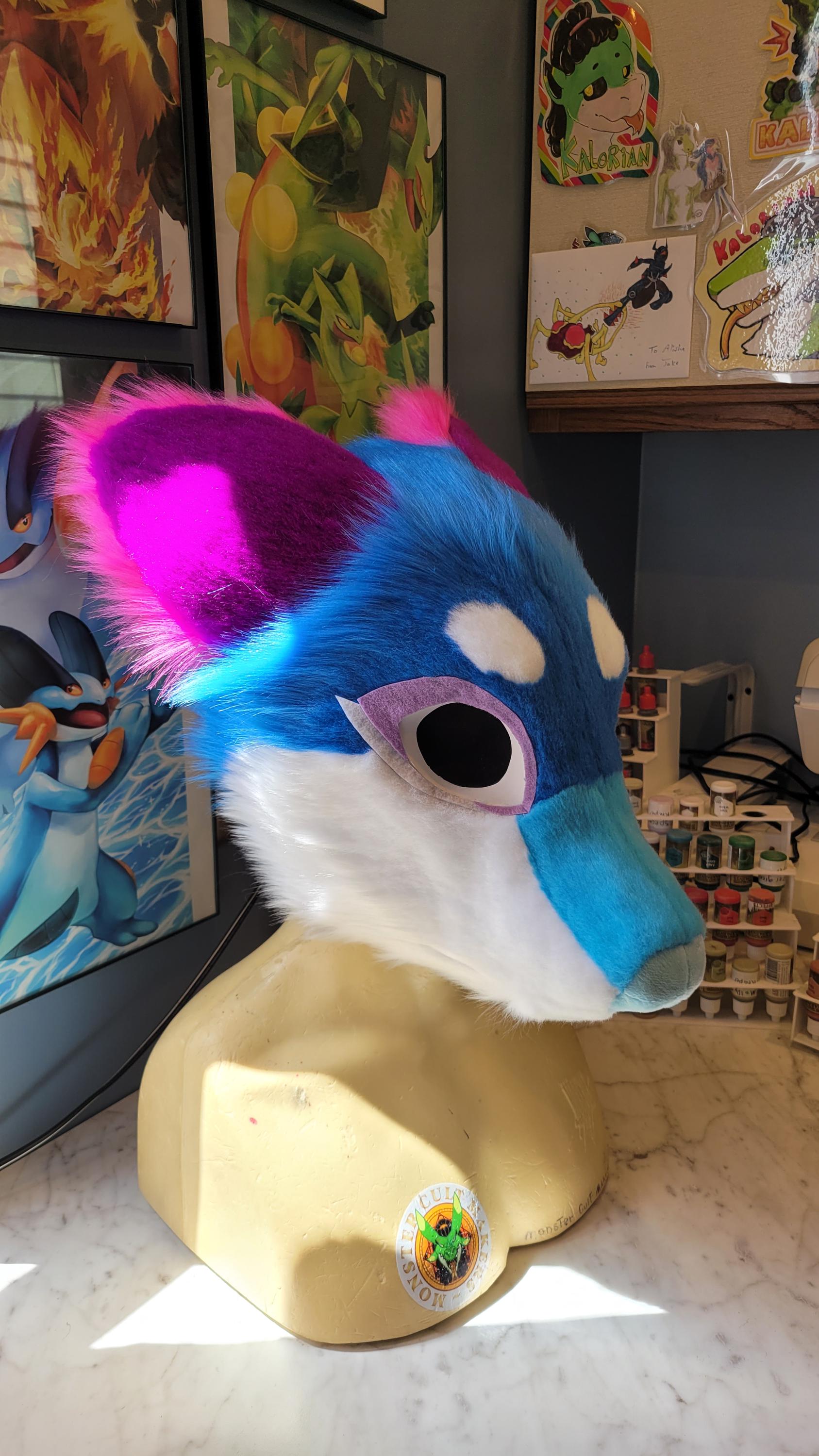 Nebula Wolf Fursuit Furry Economy Mask Half-head Cosplay Canine Costume ...
