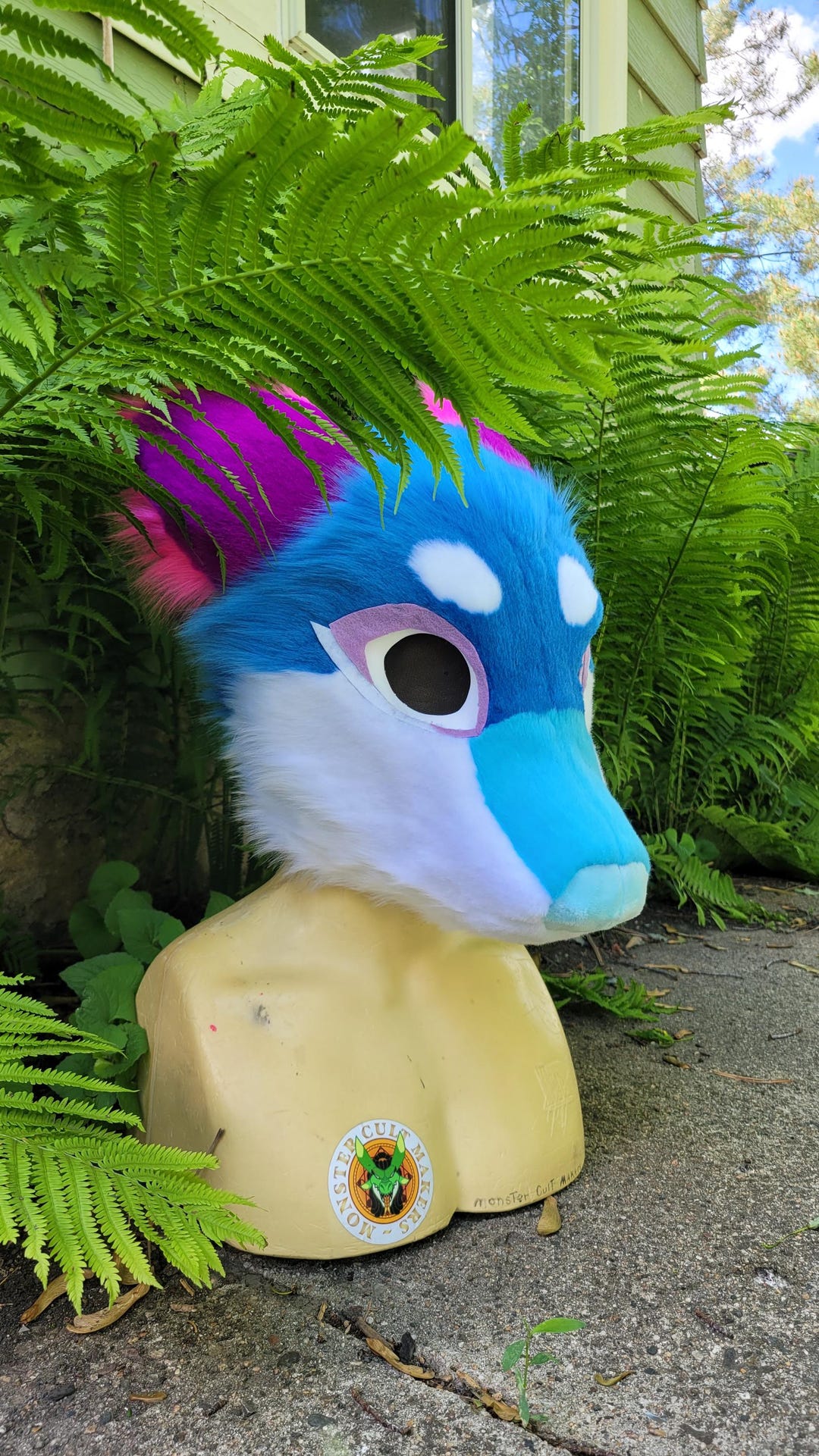 Nebula Wolf Fursuit Furry Economy Mask Half-head Cosplay Canine Costume ...