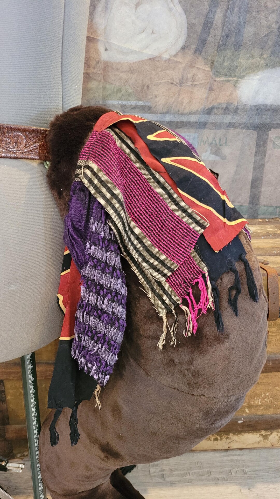 Purple, Red & Black Large Tassel Tail Belt Furry Fursuit Accessory ...