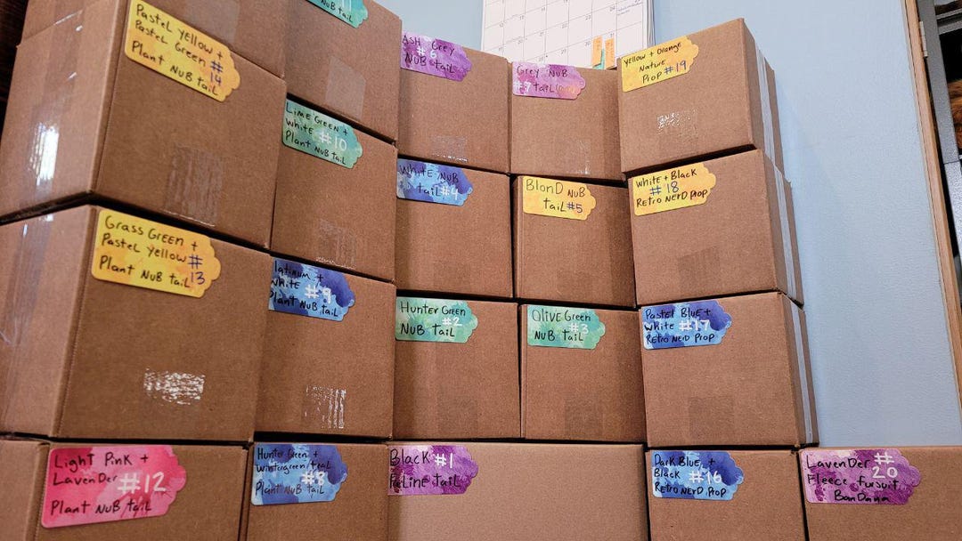 Furry Mystery Boxes Tails Props Bandana Fursuit - Etsy