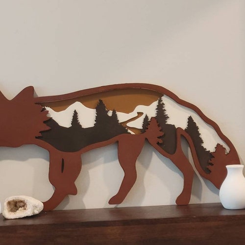 Fox Sign With Rustic Woodland Scene | Etsy