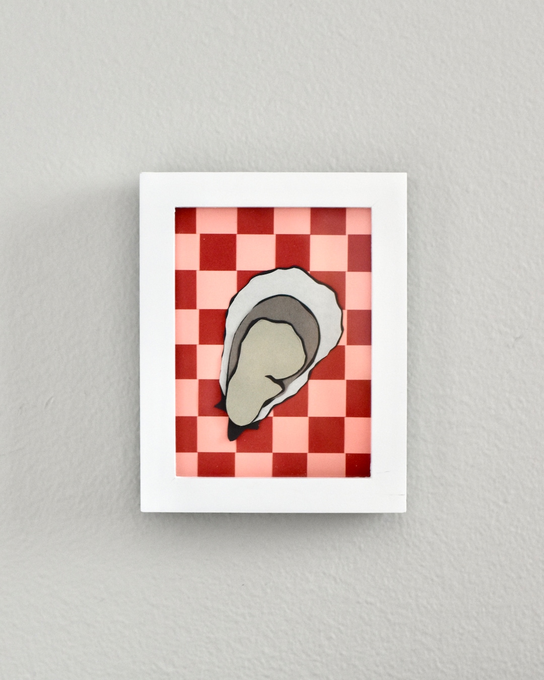 Oyster on the Half Shell Cut Paper Art | Handmade to Order - Etsy