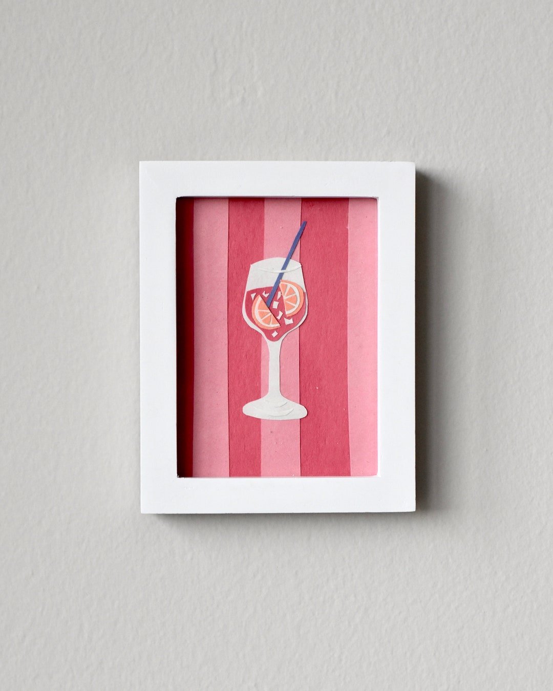 Aperol Spritz Cocktail Paper Art | Handmade to Order - Etsy