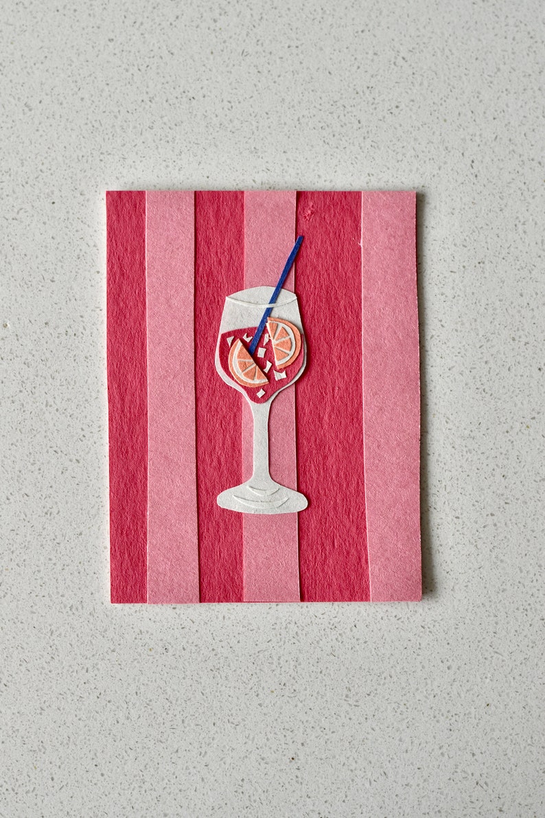 Aperol Spritz Cocktail Paper Art | Handmade to Order - Etsy