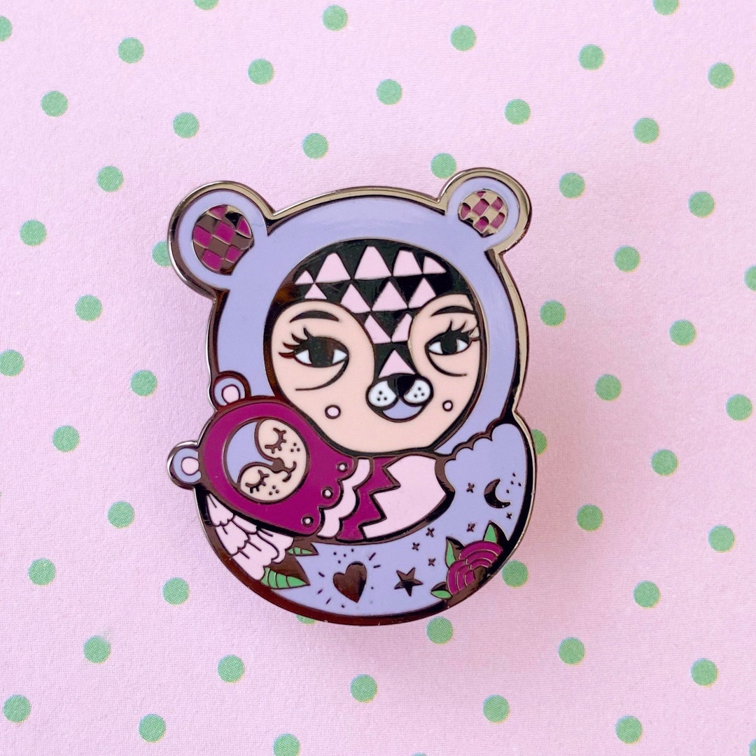 SECONDS SALE Mama Bear Pin, Mum Pastel Mother and Baby Enamel Pin ...