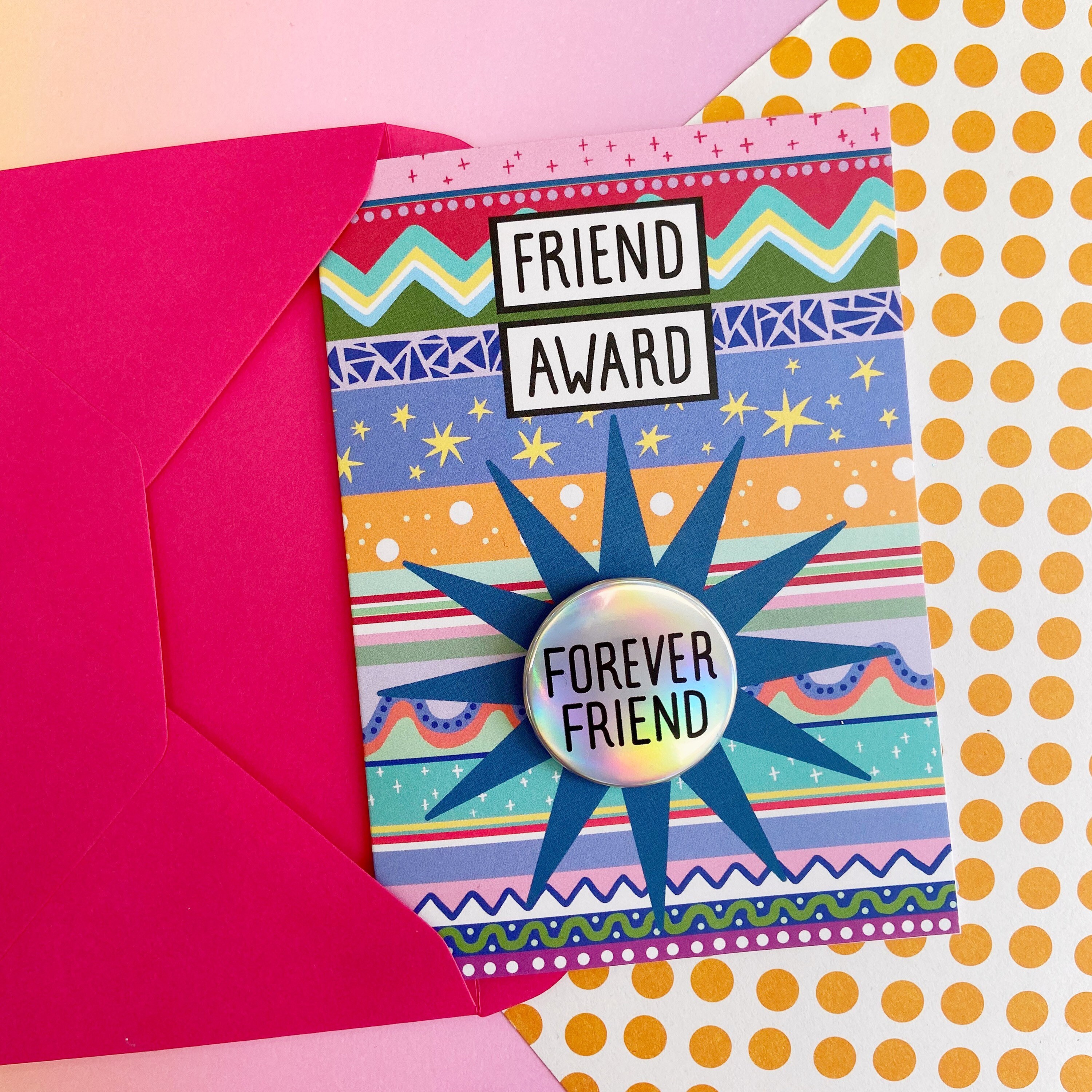 Friend Card Forever Friend Card With Badge Relationship - Etsy