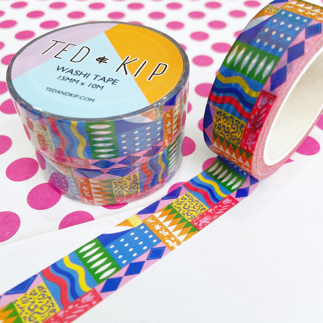 Patterned Washi Tape, Colourful Shapes Unique Decorative Paper Masking ...