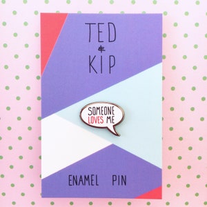 Love Enamel Pin, Speech Bubble, Positive Pin, White Hard Enamel Pin ...