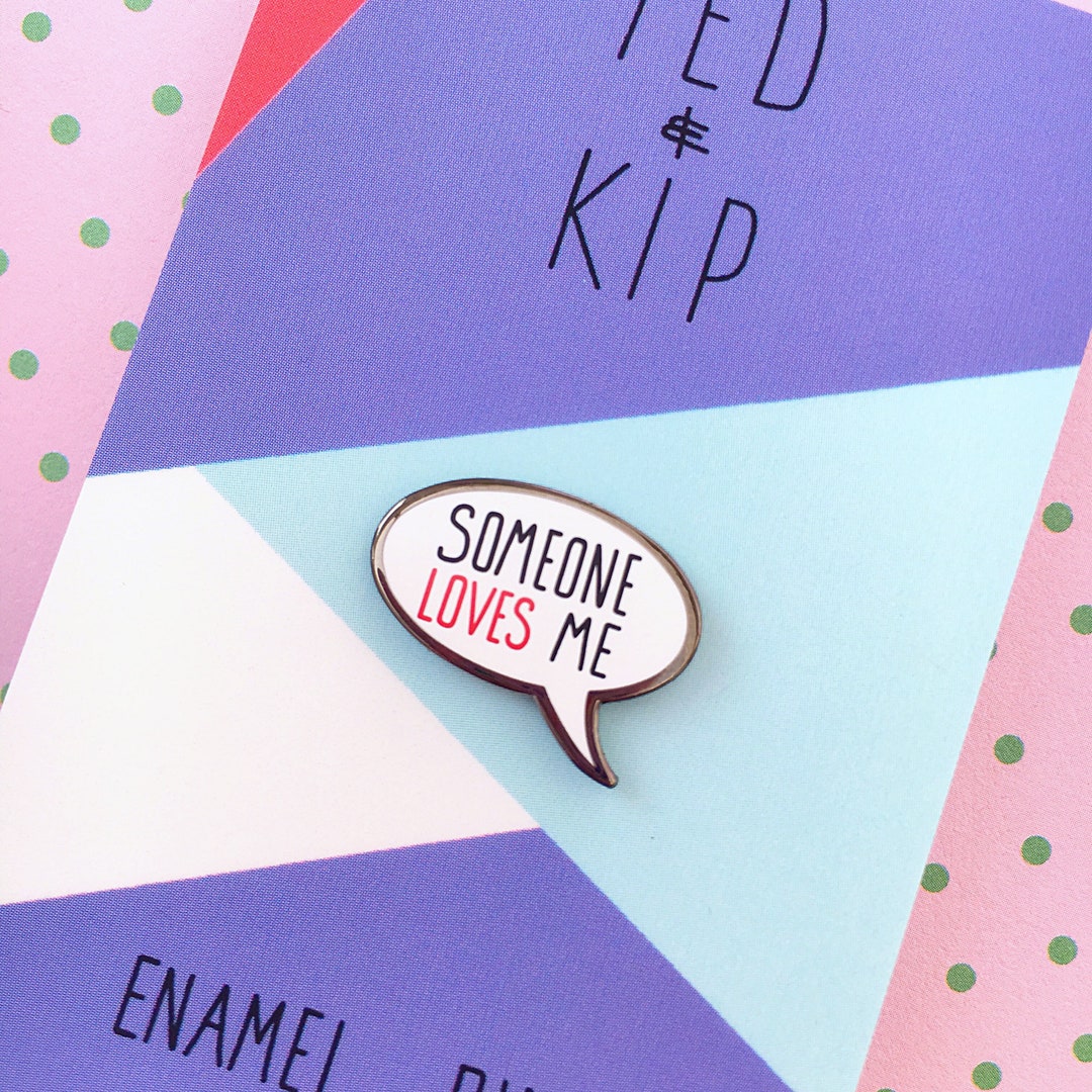 Love Enamel Pin, Speech Bubble, Positive Pin, White Hard Enamel Pin ...