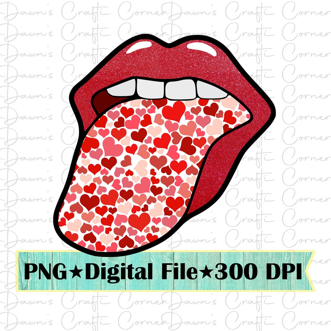 Valentines Day Mouth; Valentine Mouth; Valentine Tongue Png; Heart ...