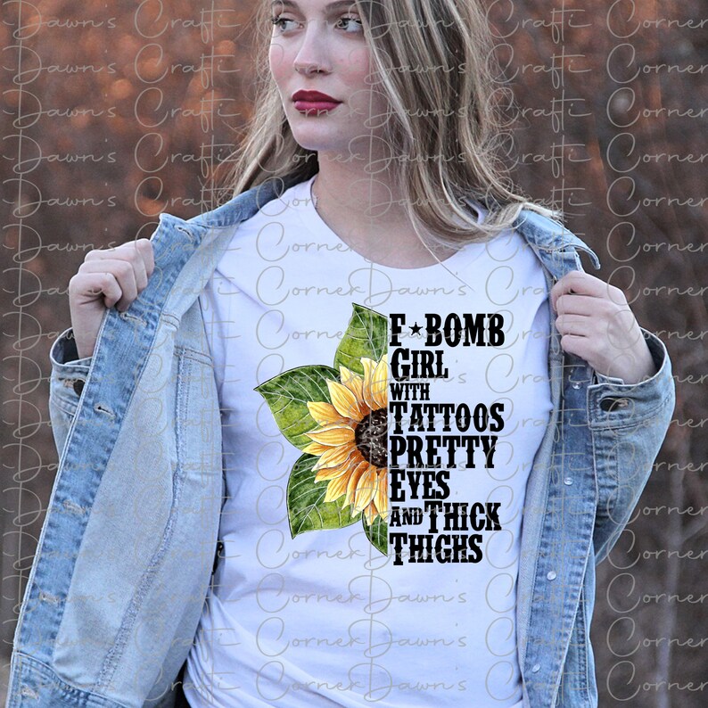 F-bomb Girl F-bomb Girl Png Tattoos and Thick Thighs Funny - Etsy