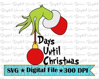 Grinch Christmas Countdown-svg - Etsy