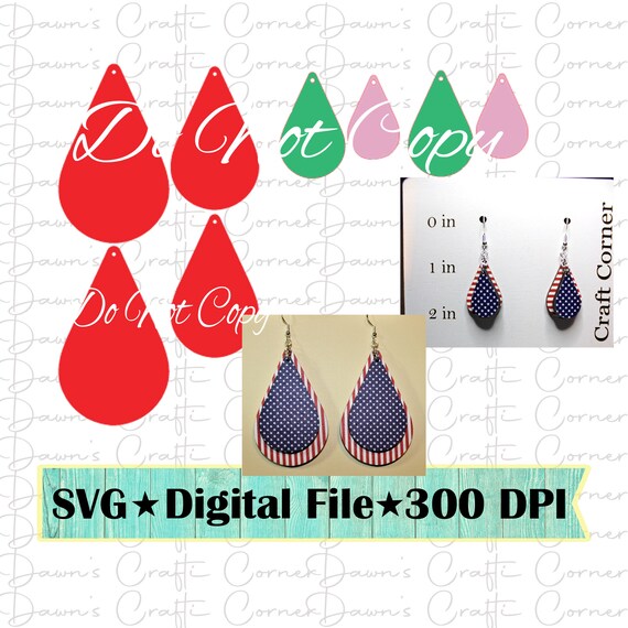 Glowforge Cut File Teardrop Earring Svg Earring Cut File - Etsy