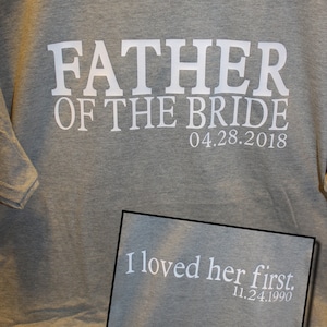 Personalized Father of the Bride Shirt: Wedding Date Gift - Etsy