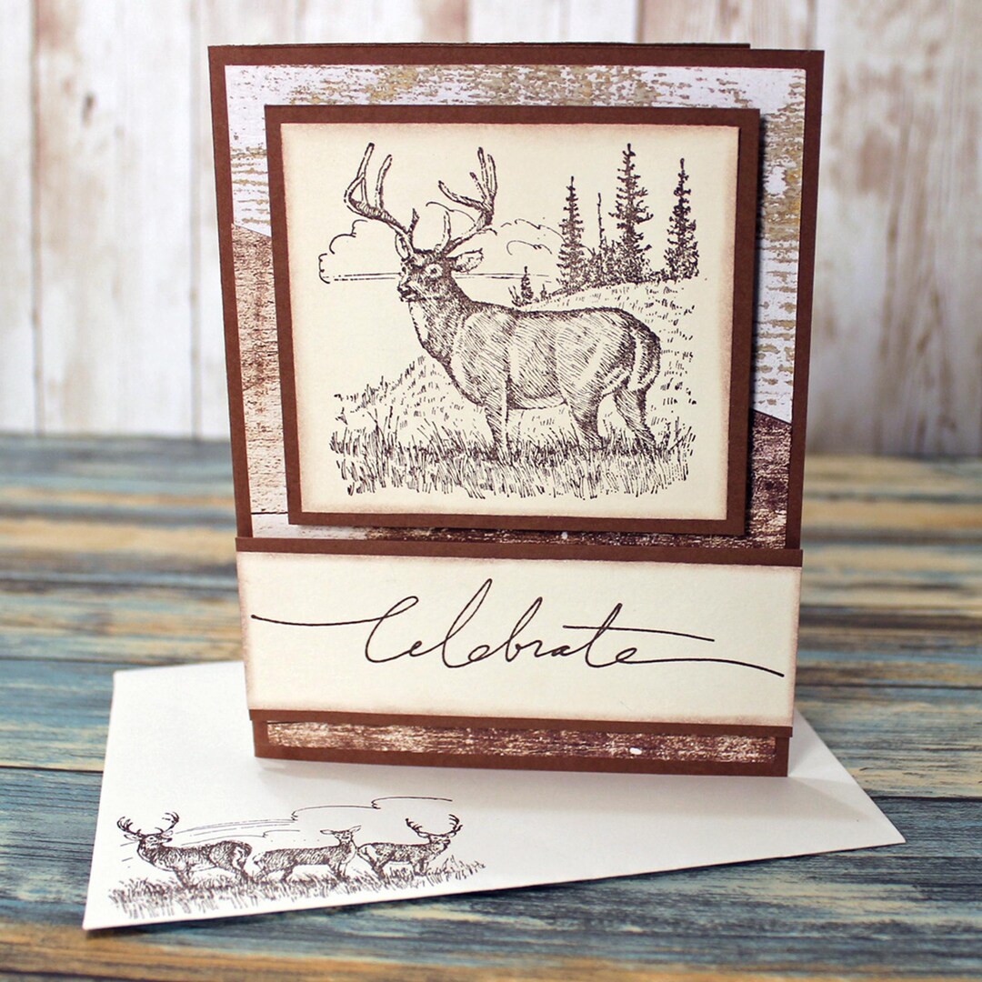 Birthday Card for Him; Hunting Birthday Card, Deer Birthday Card; Happy ...