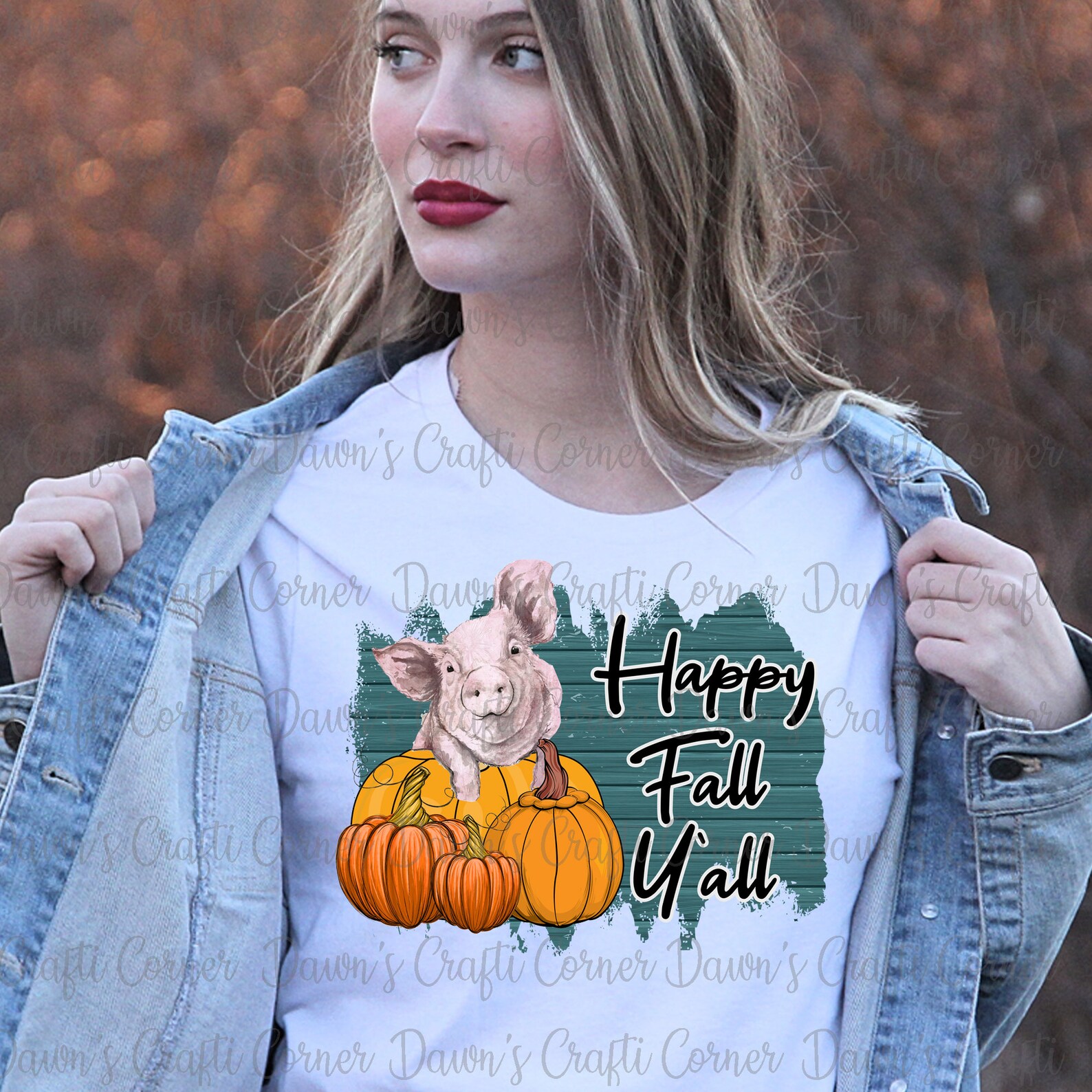 Happy Fall Pig Png Fall Sublimation Design Happy Fall - Etsy