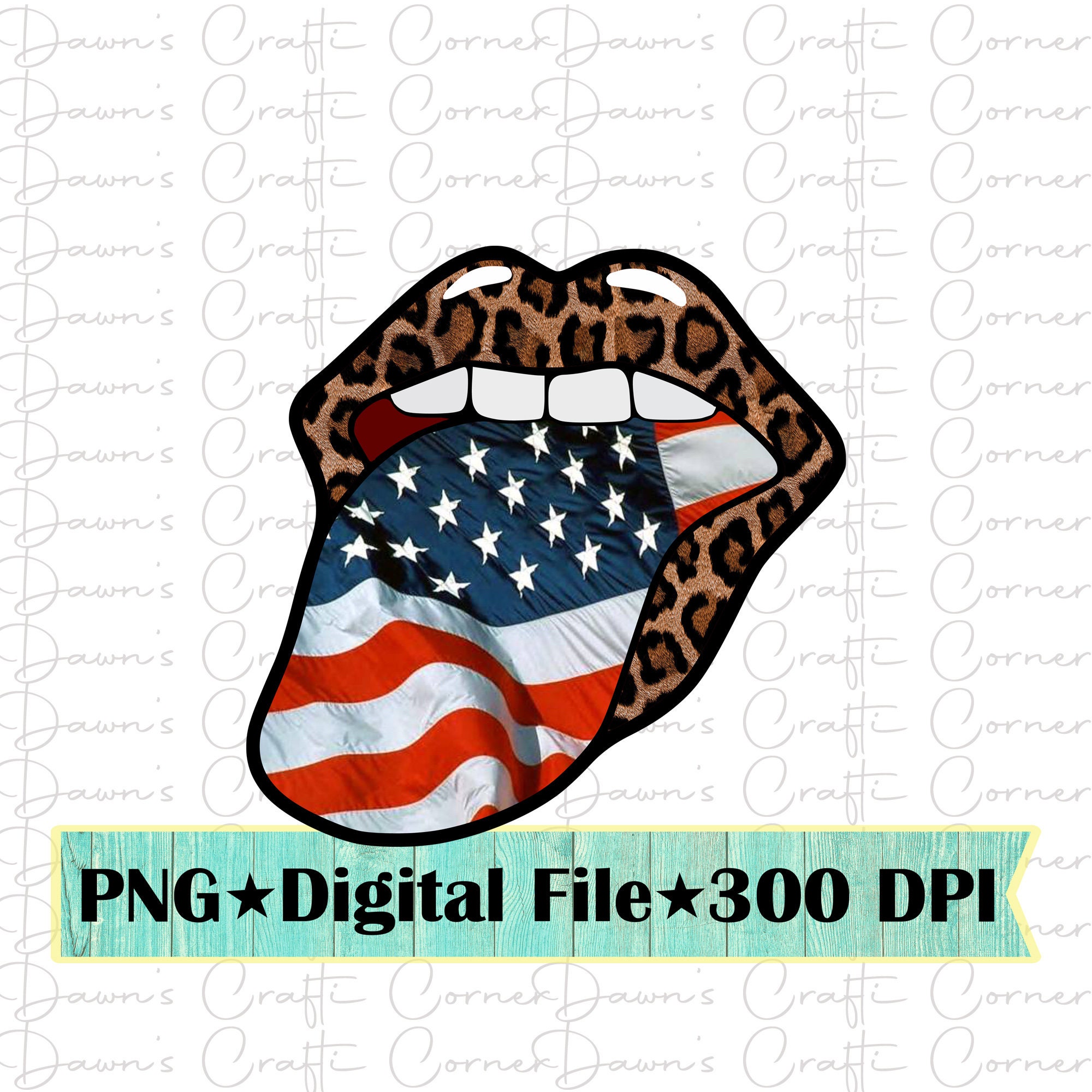 Patriotic Mouth Png Flag Png 4th of July Tongue Png - Etsy