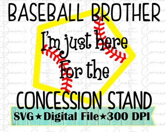 BASEBALL BROTHER SVG, Baseball Svg, Baseball Concession Stand Svg File ...