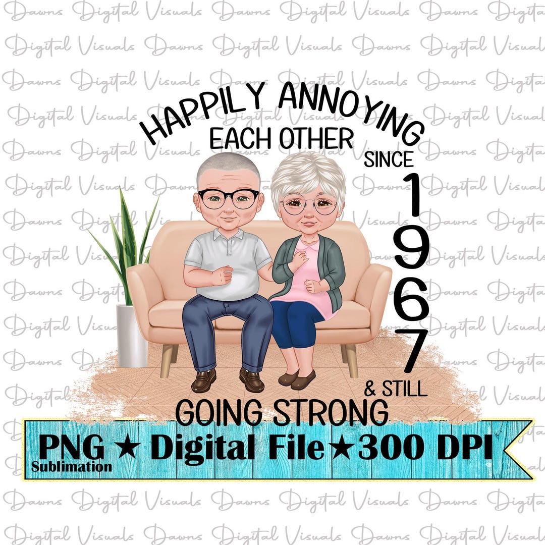 Happy Couple Since 1967 PNG: Anniversary Digital Download - Etsy