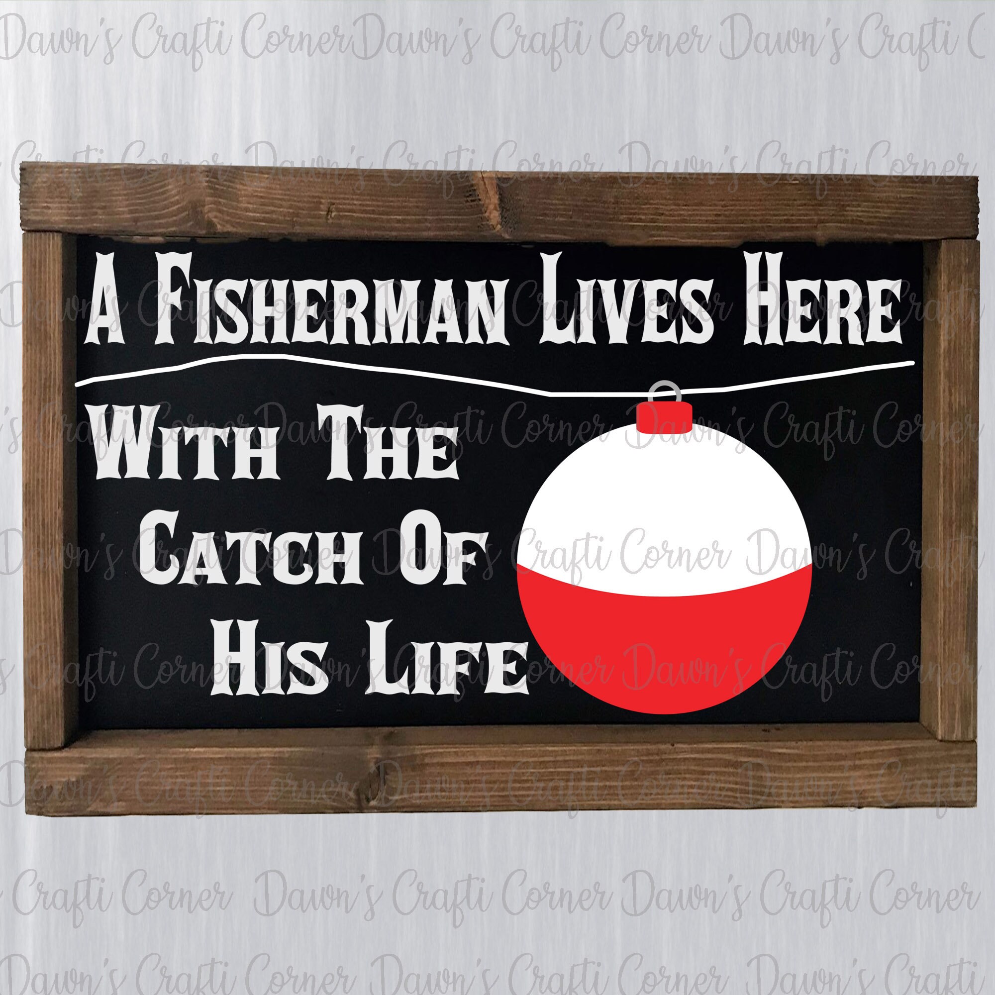 Fisherman Sign Svg A Fisherman Lives Here Fishing Sign Svg | Etsy