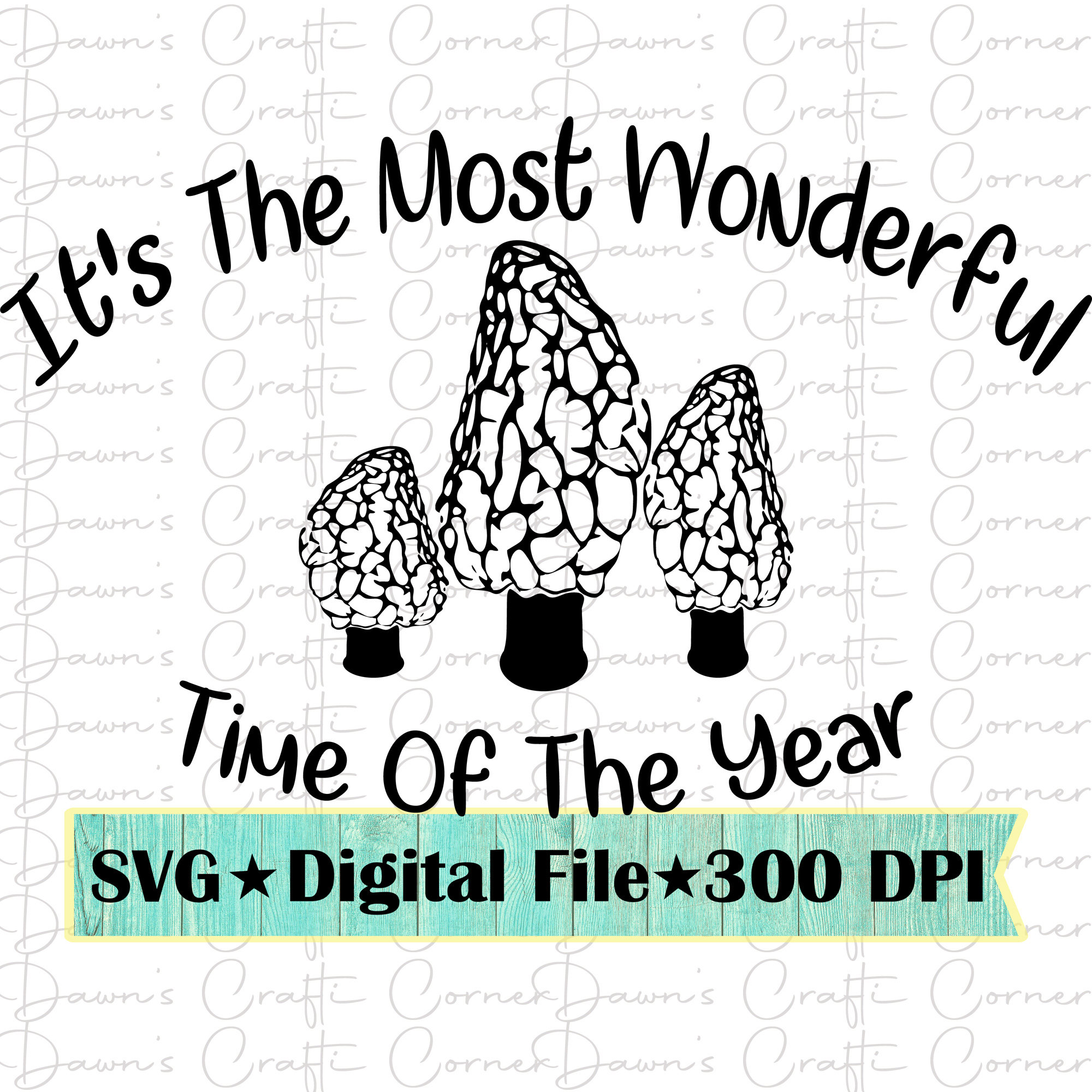 Digital Morel Mushroom Cut File SVG Instant Download scalable png dxf ...