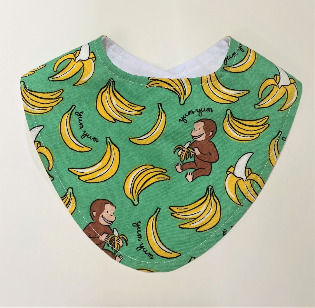 Monkey & Banana Baby Bib: Waterproof Cotton Bandana Bib - Etsy