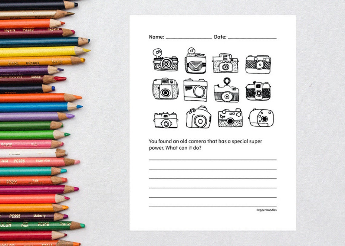Cameras Kids Write and Color Printable Kids Writing - Etsy Hong Kong