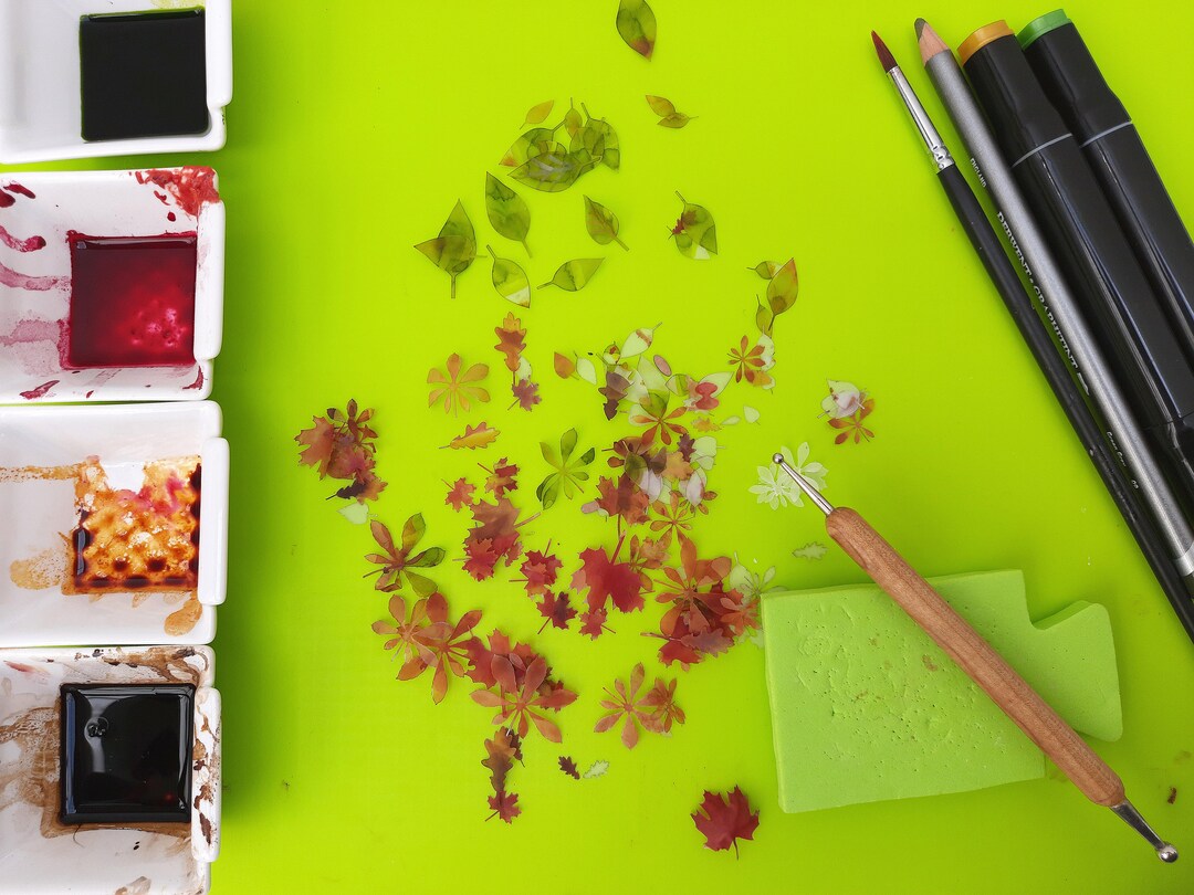 SVG & DXF File 12th and 6th Scale Tree Leaves Bundle. 4 Types of Tree ...