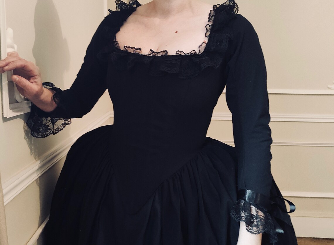 Black Baroque Rococo Cotton Dress for Women - Etsy