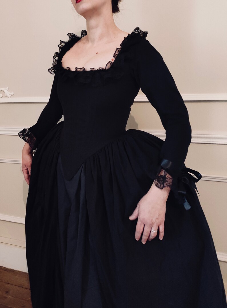 Black Baroque Rococo Cotton Dress for Women - Etsy