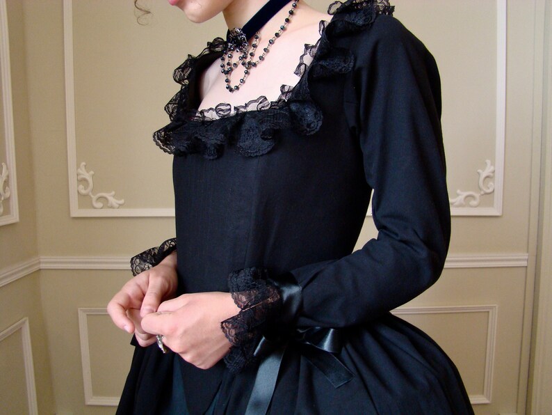 Robe noire baroque rococo en coton pour femme | Etsy