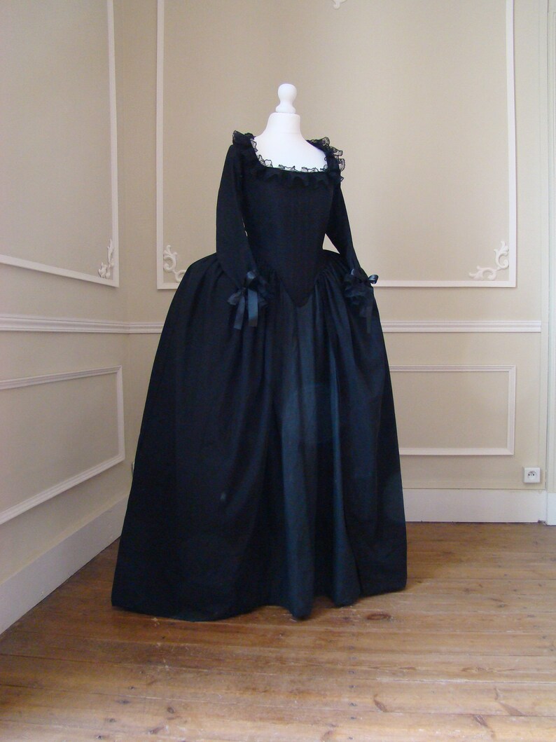 Robe noire baroque rococo en coton pour femme | Etsy