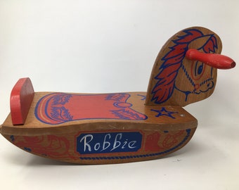 Red Rocking Horse | Etsy