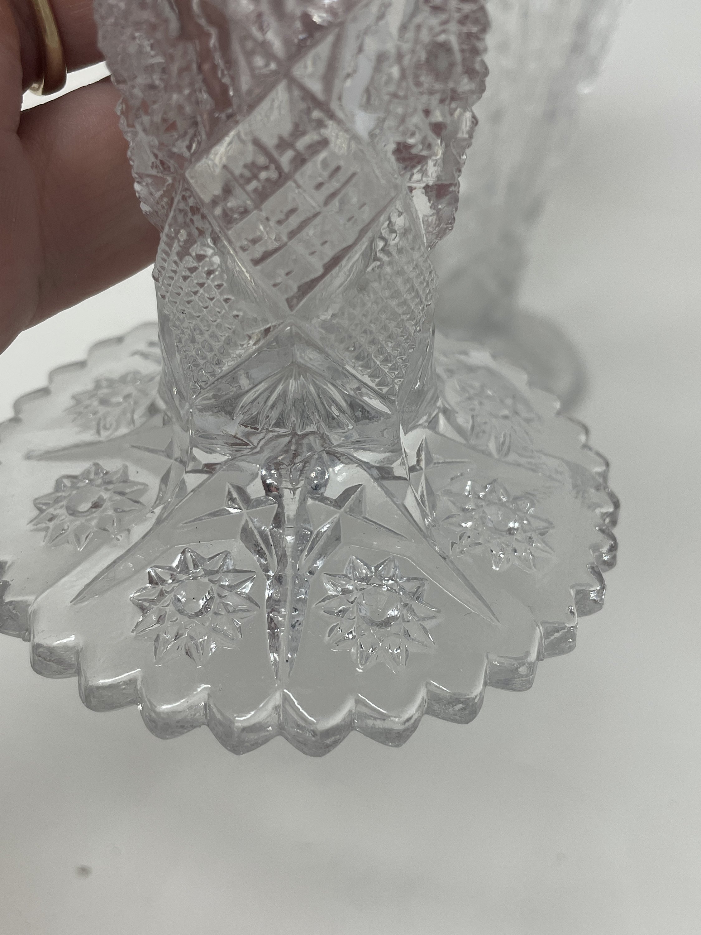 2 Antique Imperial Glass Star and Fan Design NUCUT Vase - Etsy