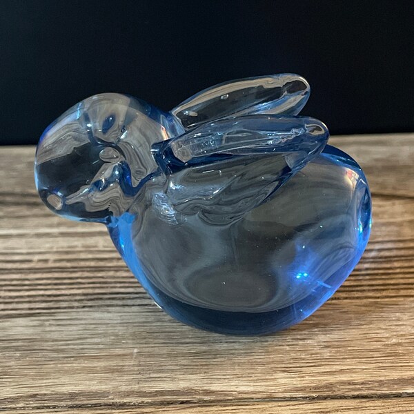 Blue Glass Rabbit Figurine - Etsy