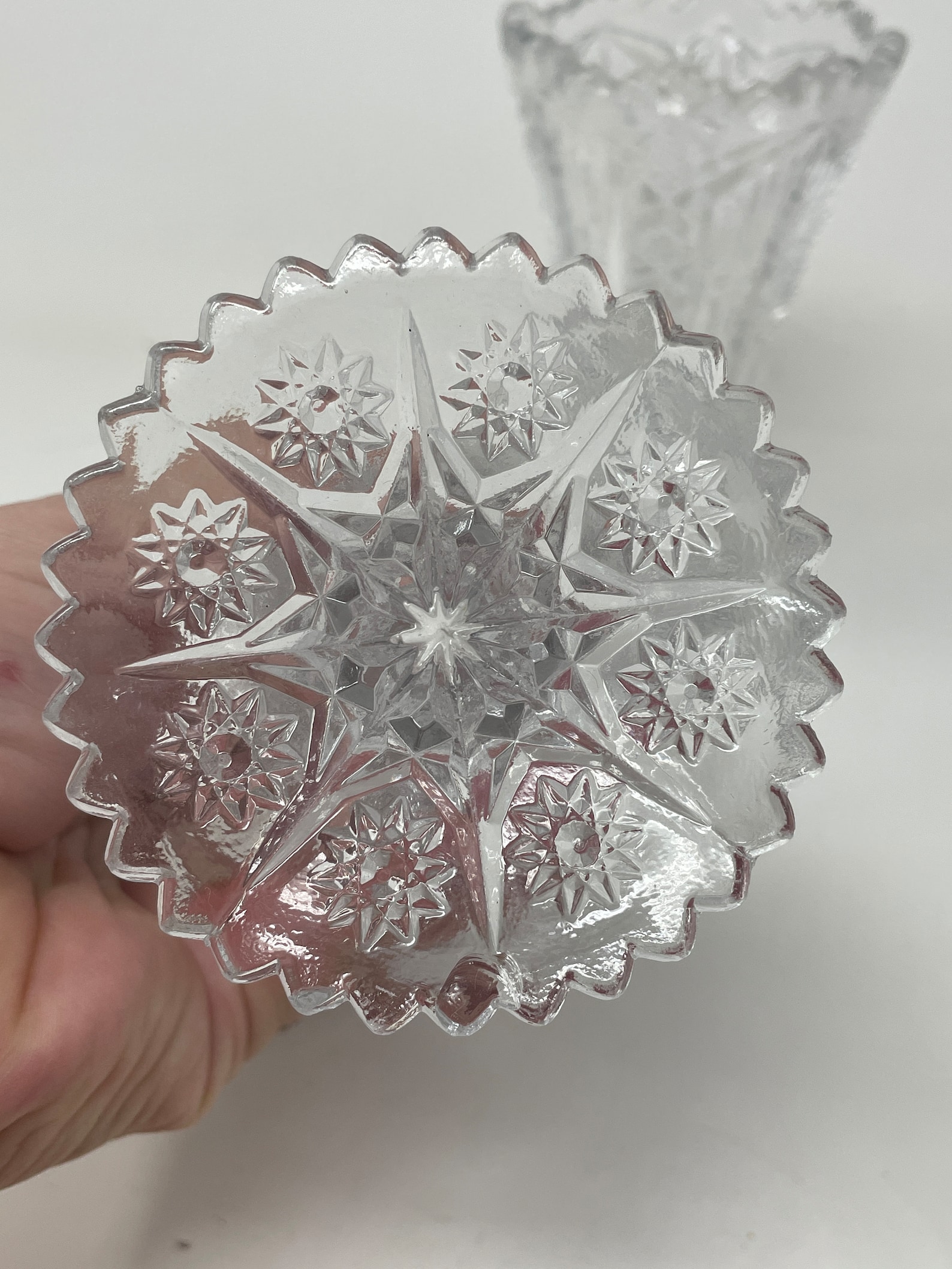 2 Antique Imperial Glass Star and Fan Design NUCUT Vase - Etsy