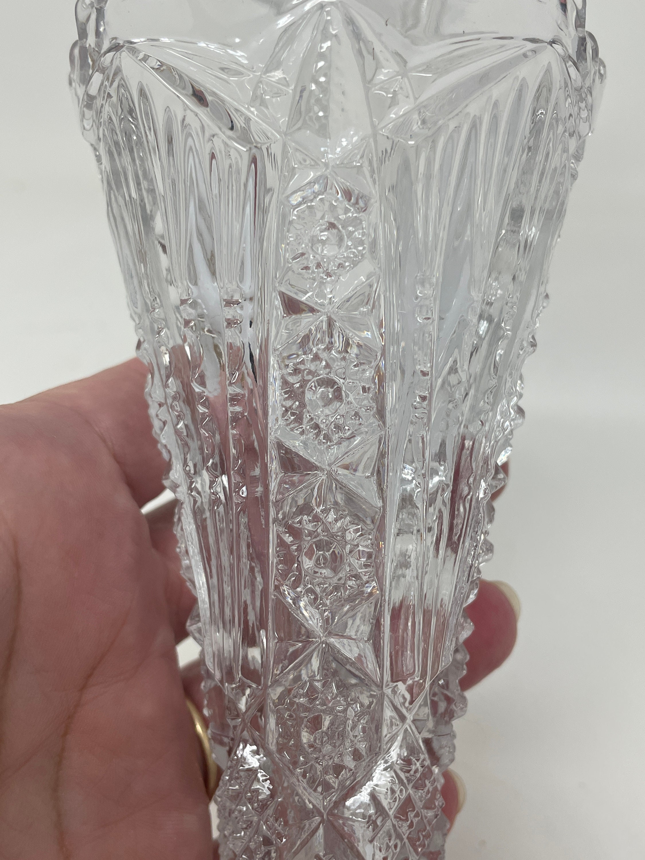 2 Antique Imperial Glass Star and Fan Design NUCUT Vase - Etsy