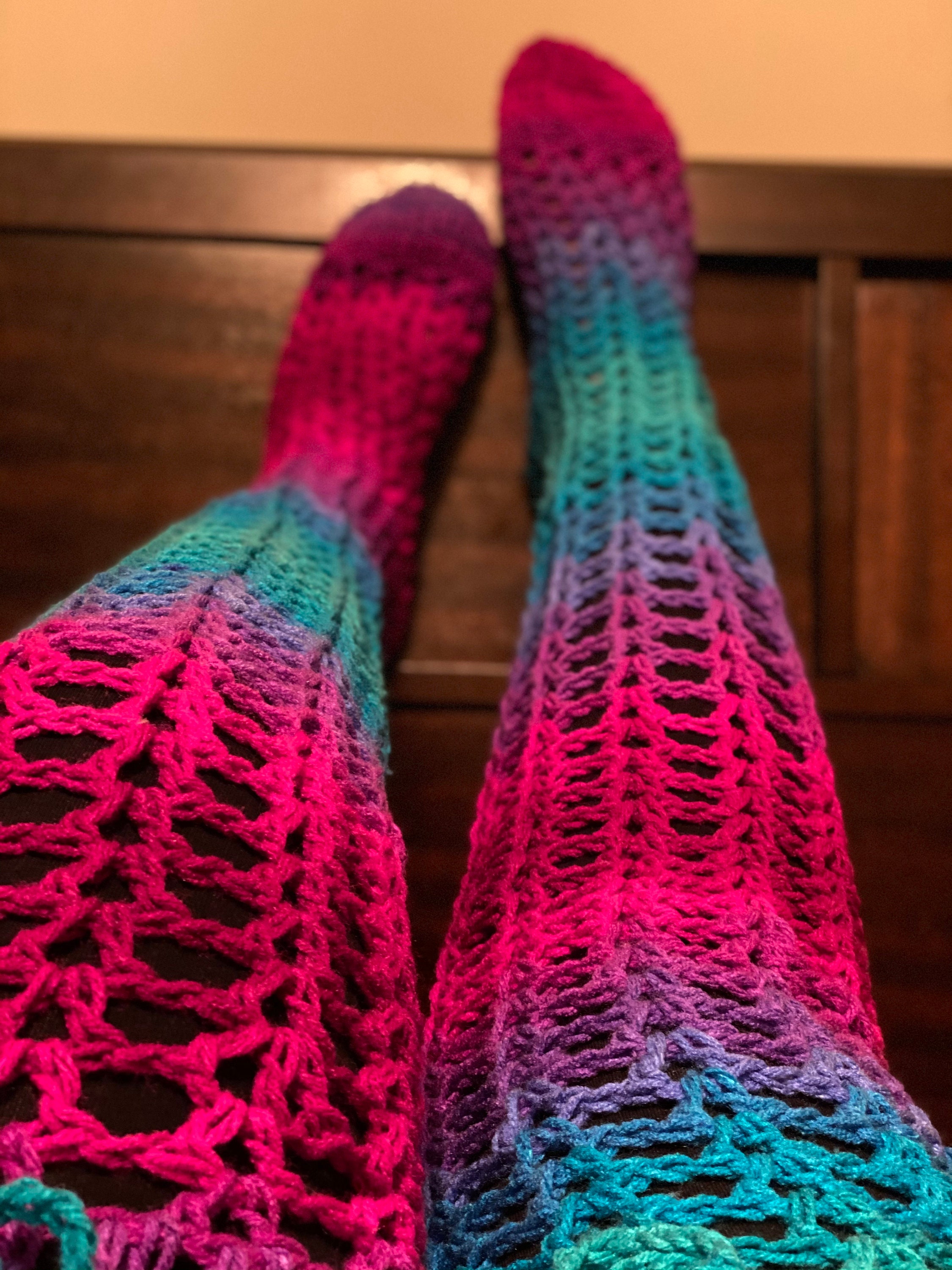 Crochet Thigh High Socks Thigh High Socks Crochet Over The Etsy